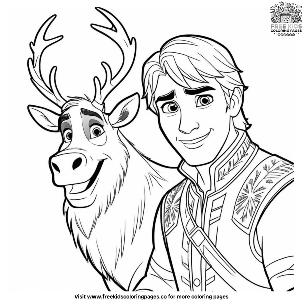 Kristoff And Svens Adventure Coloring Page Set 