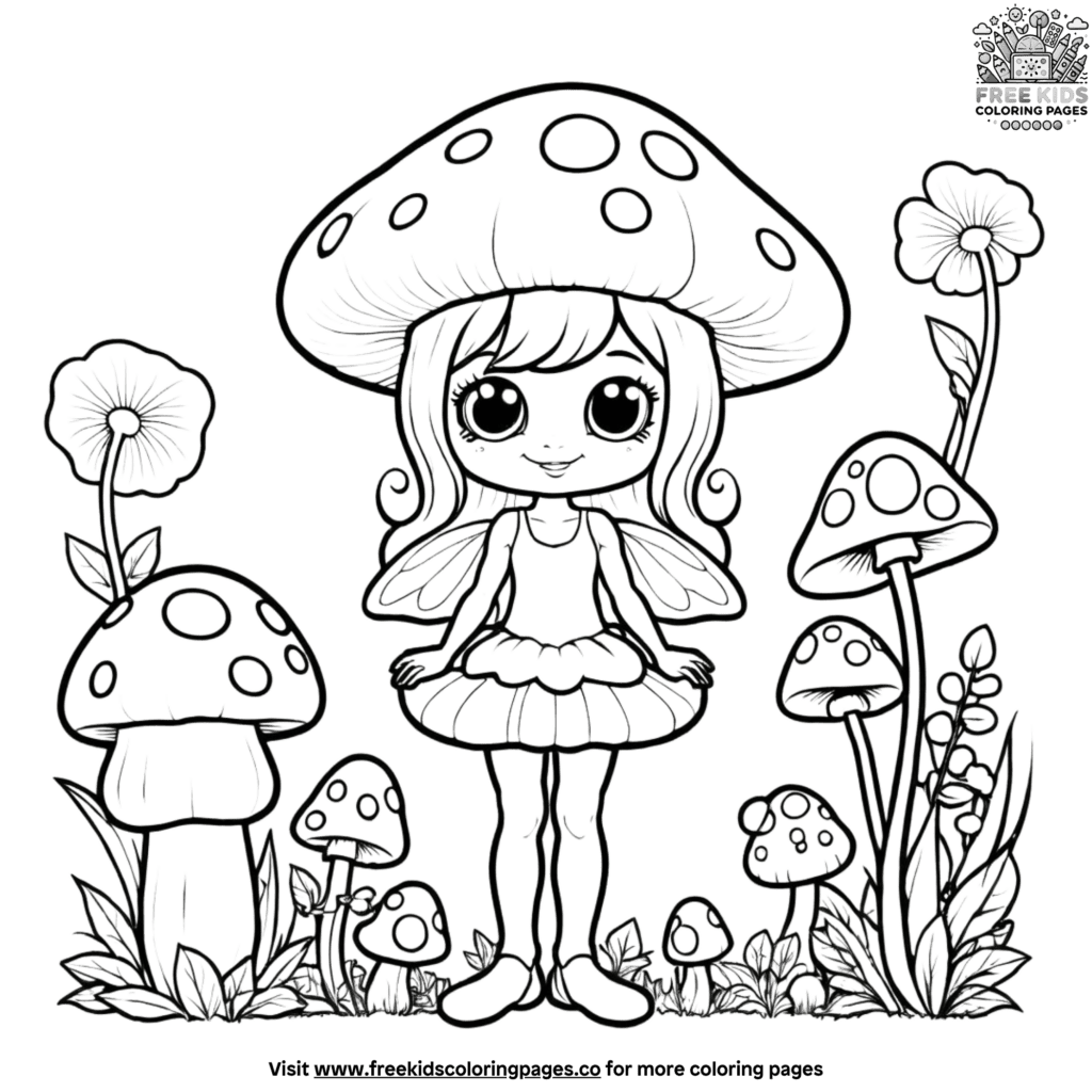 Enchanted Mushroom Fairy Coloring Pages