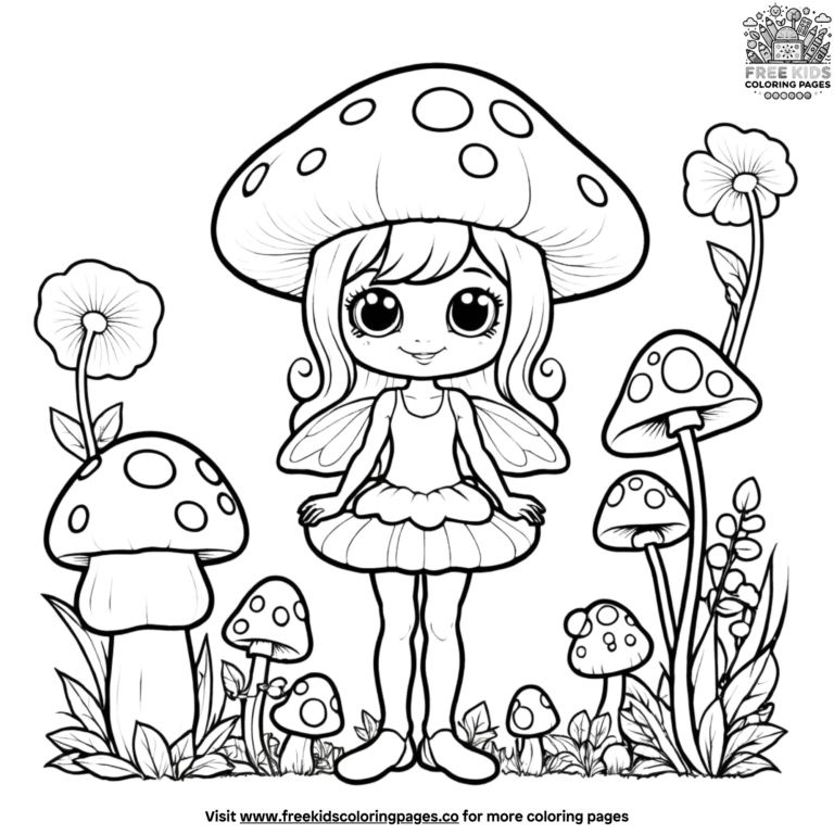 Enchanted Mushroom Fairy Coloring Pages