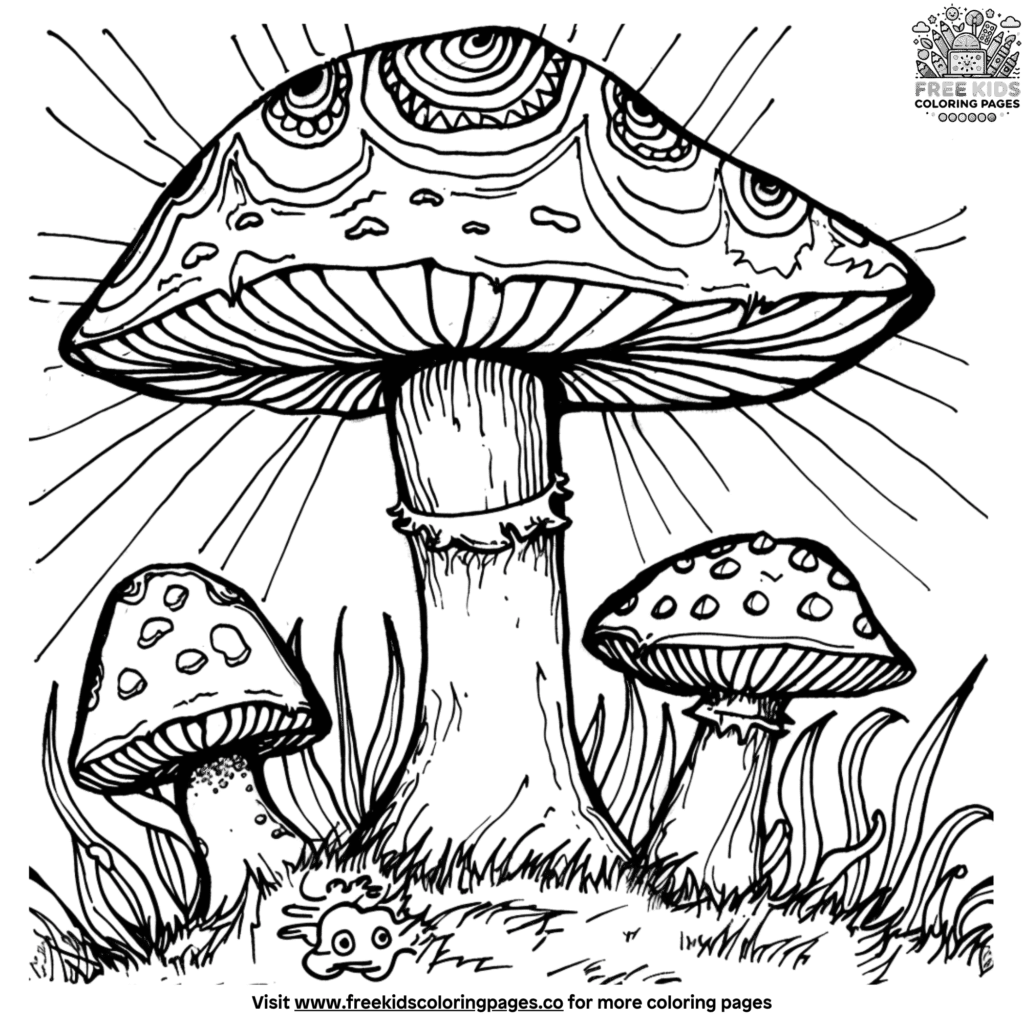 Exciting Magical Mushroom Coloring Pages