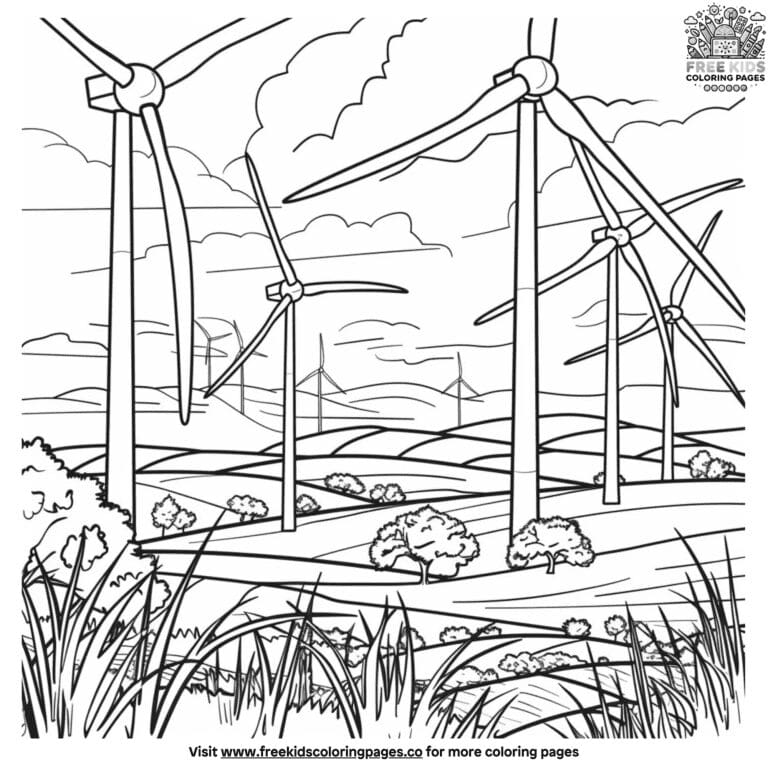 Wind Power Coloring Pages