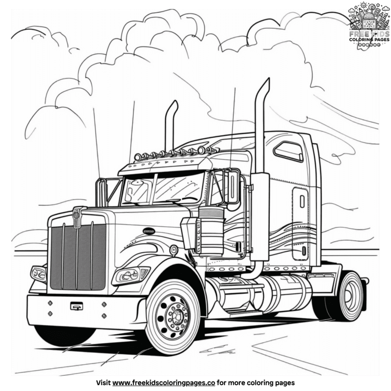 Mighty Semi Truck Coloring Pages