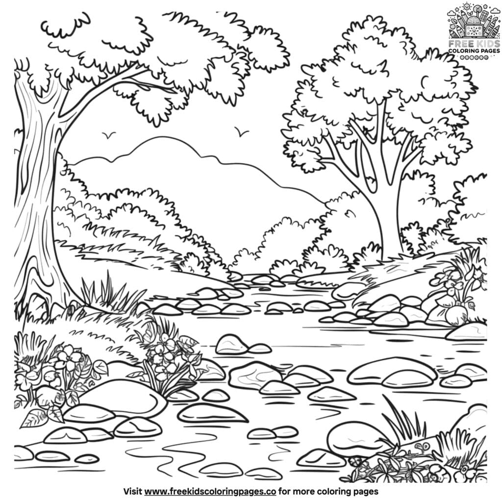 Serene Nature Relaxing Coloring Pages
