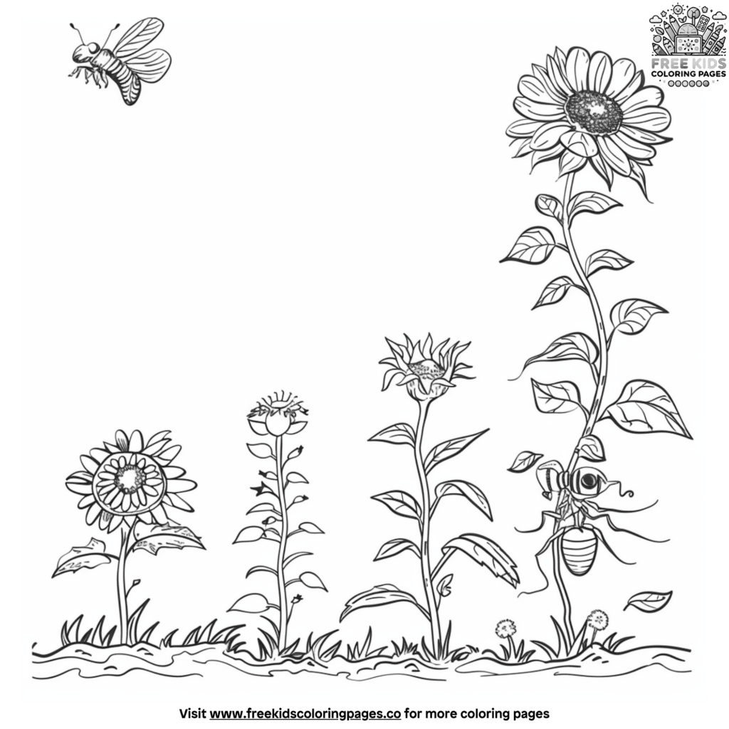 Plant Life Cycle Coloring Page Collection