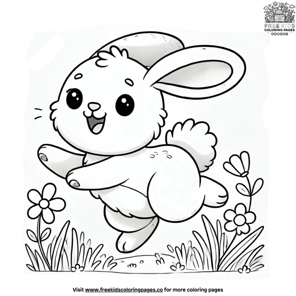 Cheerful Cartoon Bunny Coloring Pages