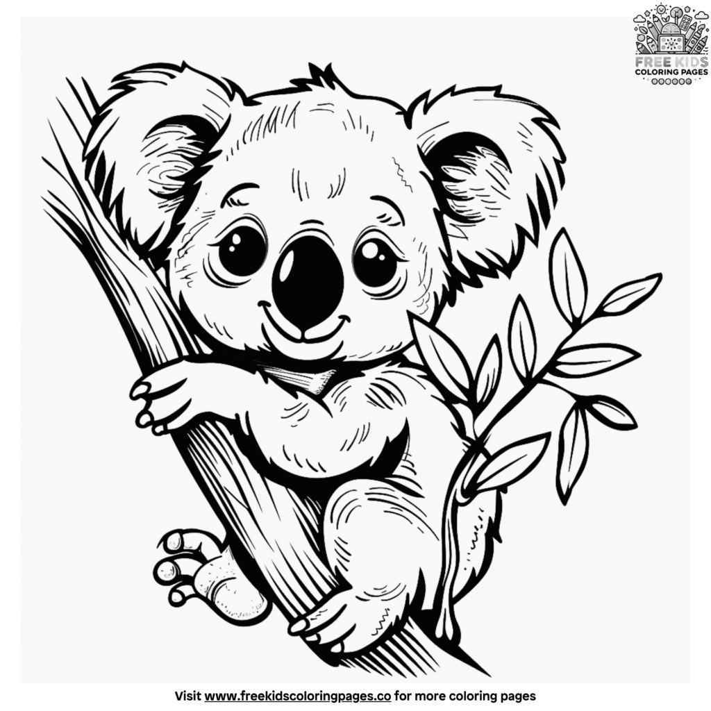 Playful Cartoon Koala Coloring Pages