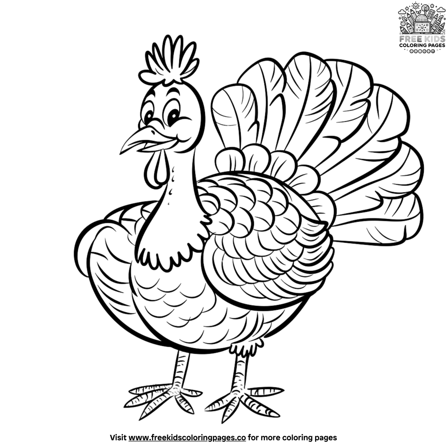 Funny Turkey Coloring Pages