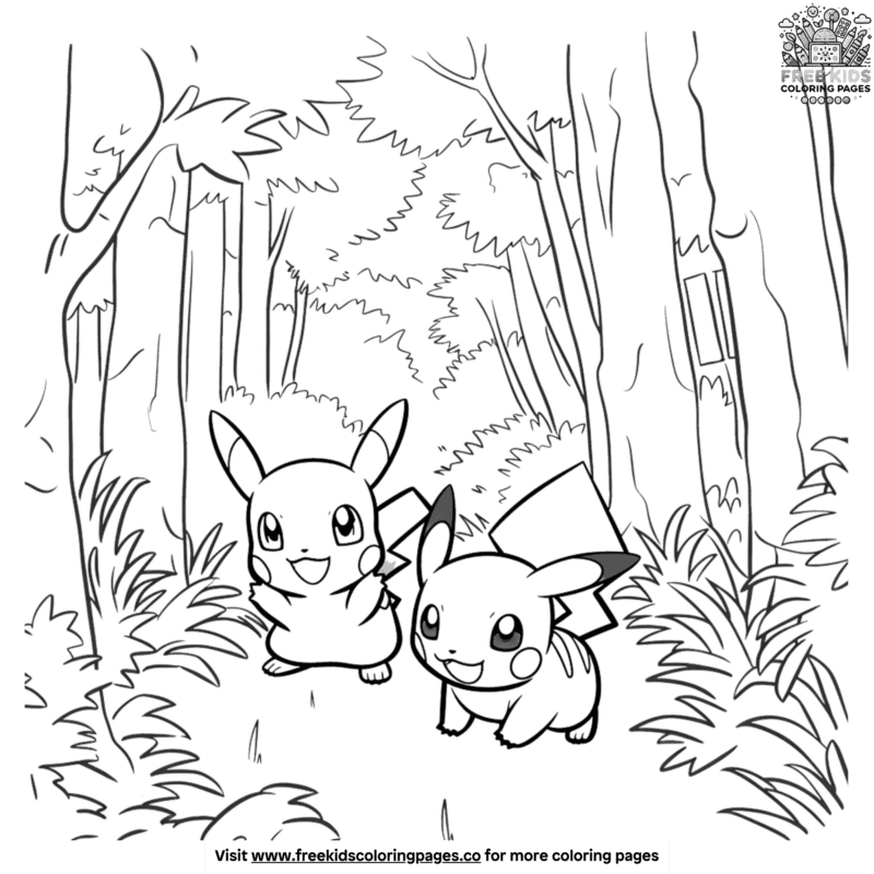 Pokémon Forest Expedition Coloring Pages