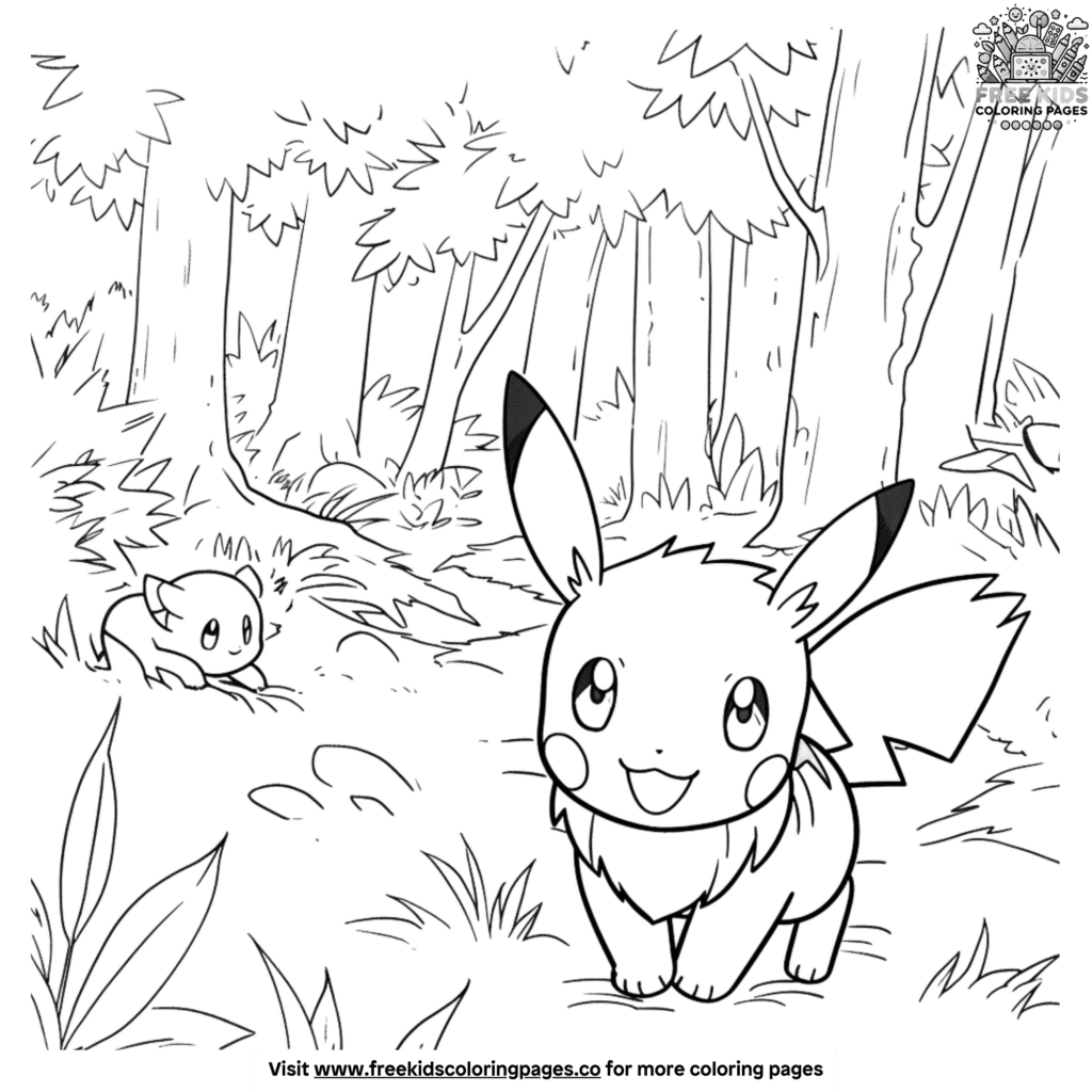 Pokémon Forest Expedition Coloring Pages