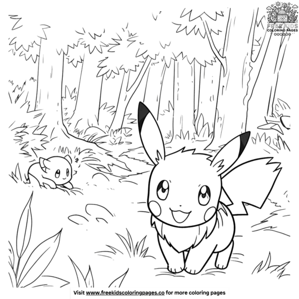 Pokémon Forest Expedition Coloring Pages