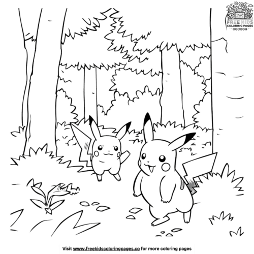 Pokémon Forest Expedition Coloring Pages
