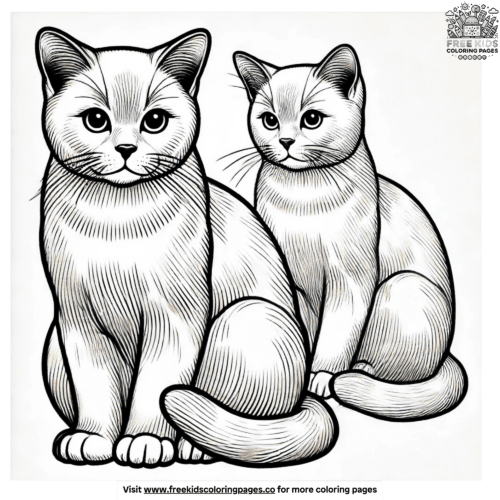 Realistic Cat Coloring Pages