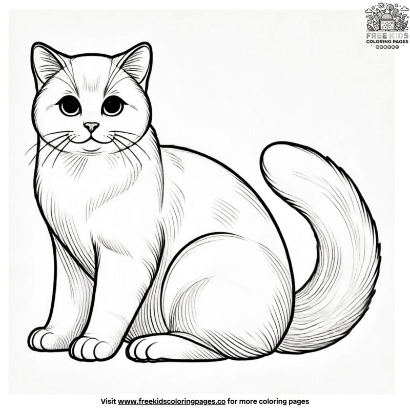 Realistic Cat Coloring Pages