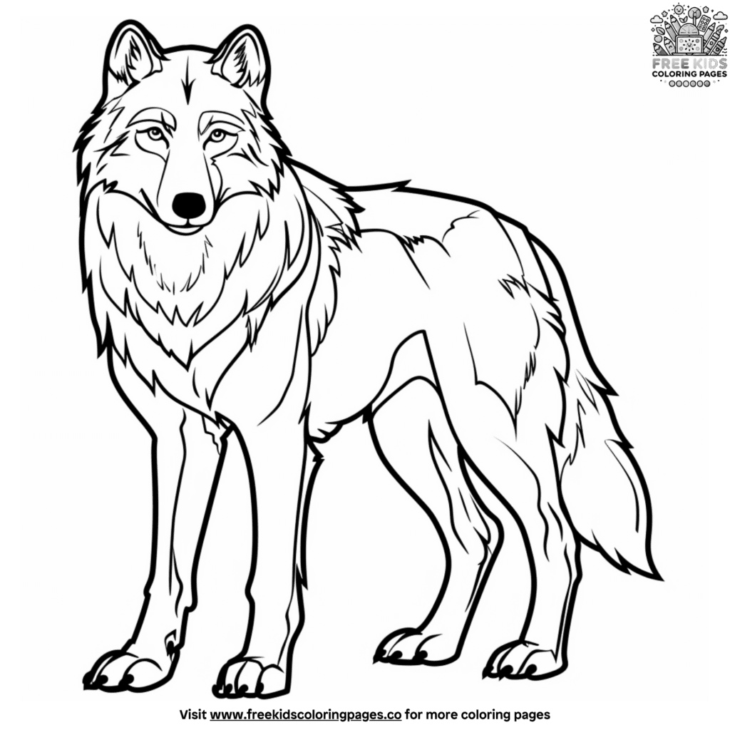 Basic And Cute Easy Wolf Coloring Pages