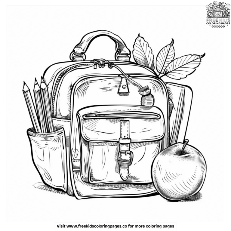 Enjoyable Easy Back To School Coloring Pages For Young Kids