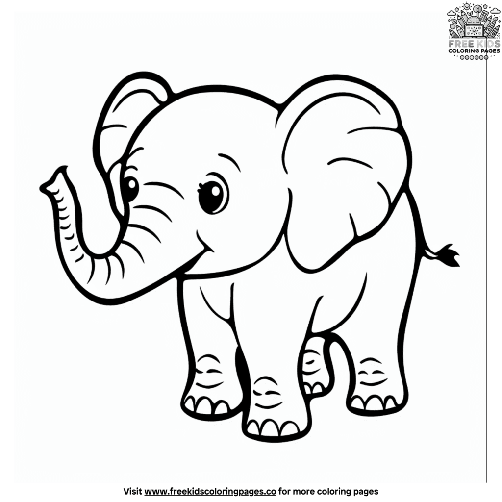 Basic And Easy Elephant Coloring Pages