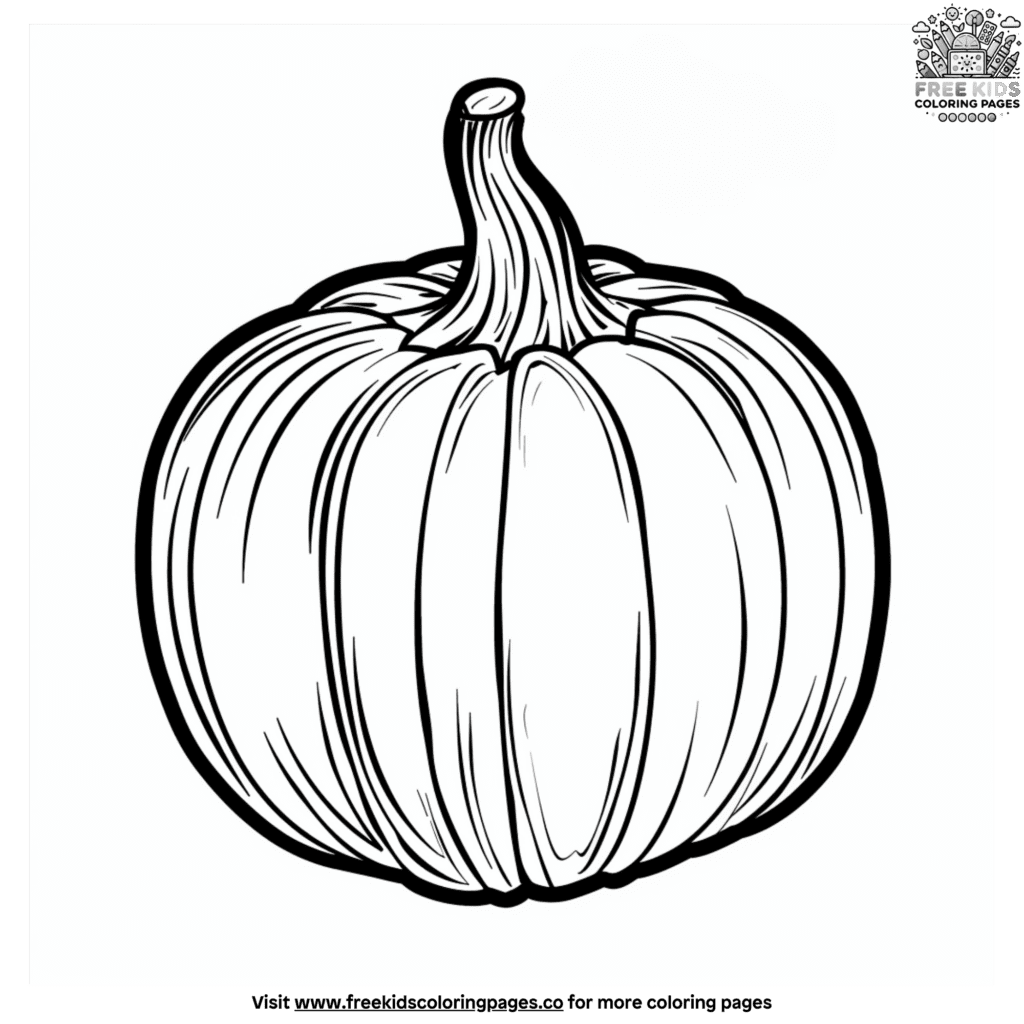 Friendly Easy Pumpkin Coloring Pages