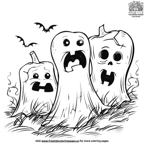 Detailed Halloween Skeleton Coloring Pages For Kids