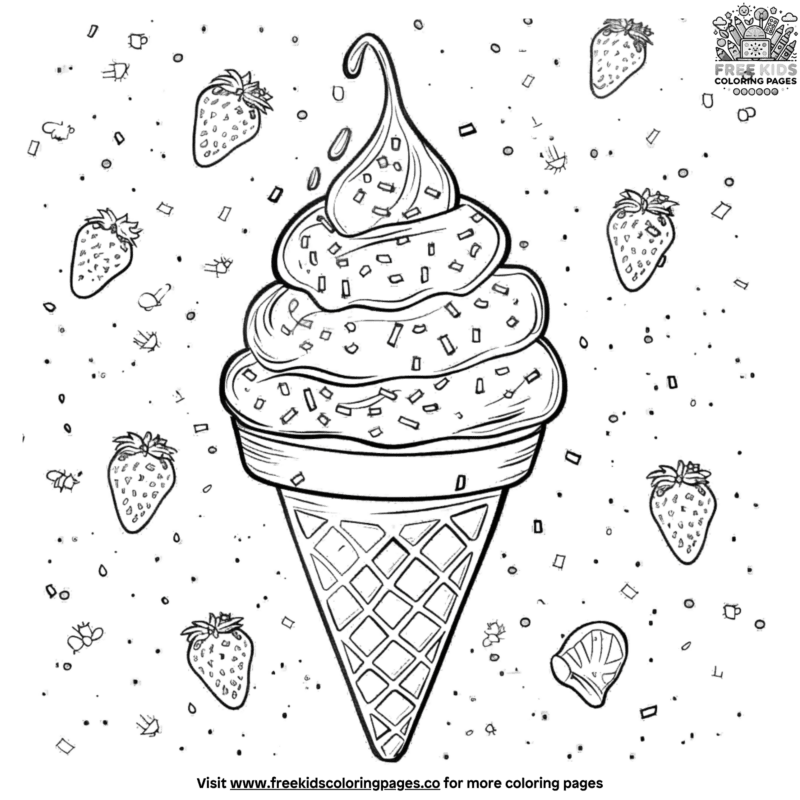Fun Simple Ice Cream Coloring Pages For Kids