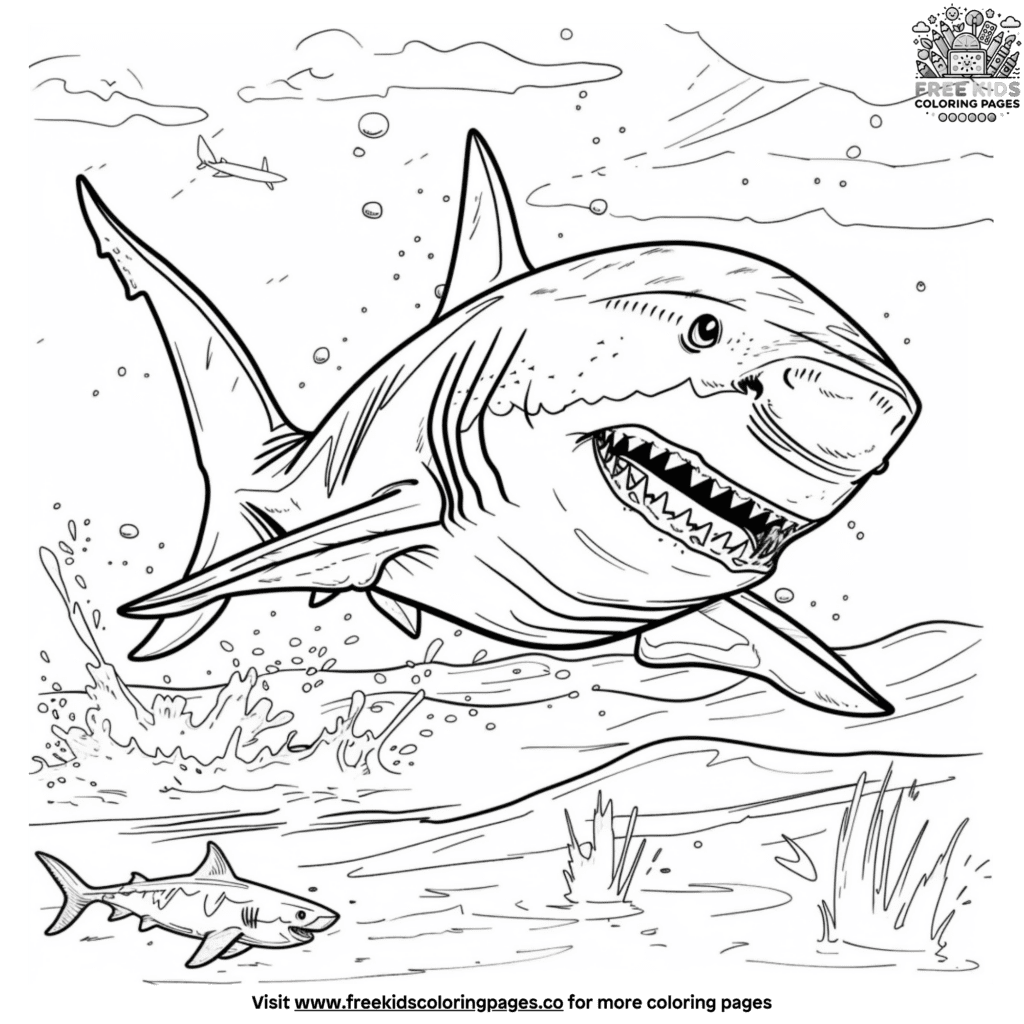 Stunning Great White Shark Coloring Pages: A Fearsome Beauty