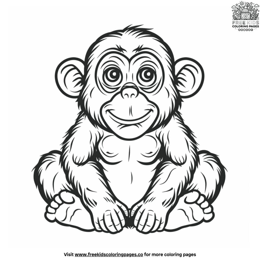 Detailed Realistic Monkey Coloring Pages