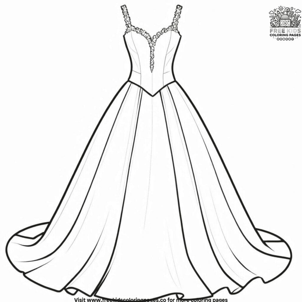 Summer Wedding Dress Coloring Pages