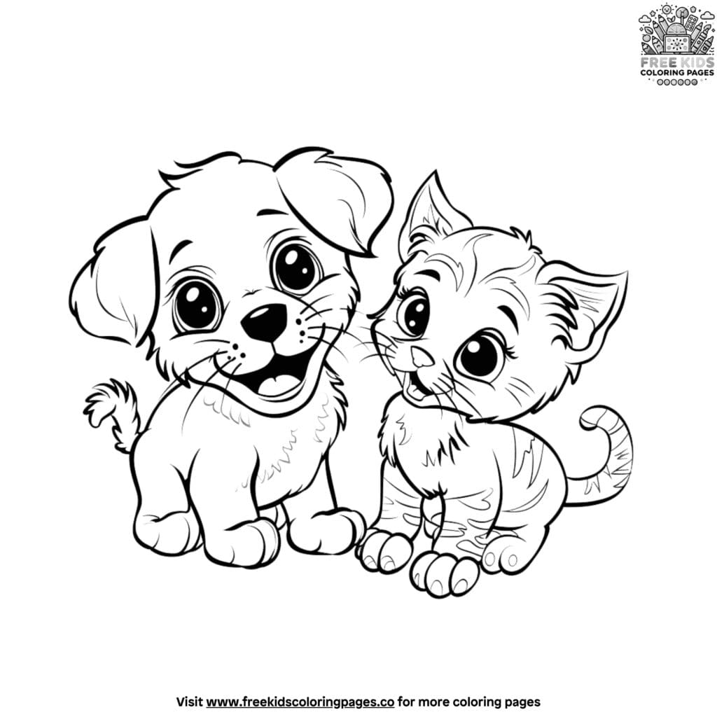 Charming Puppy And Kitten Coloring Pages For Animal Fans