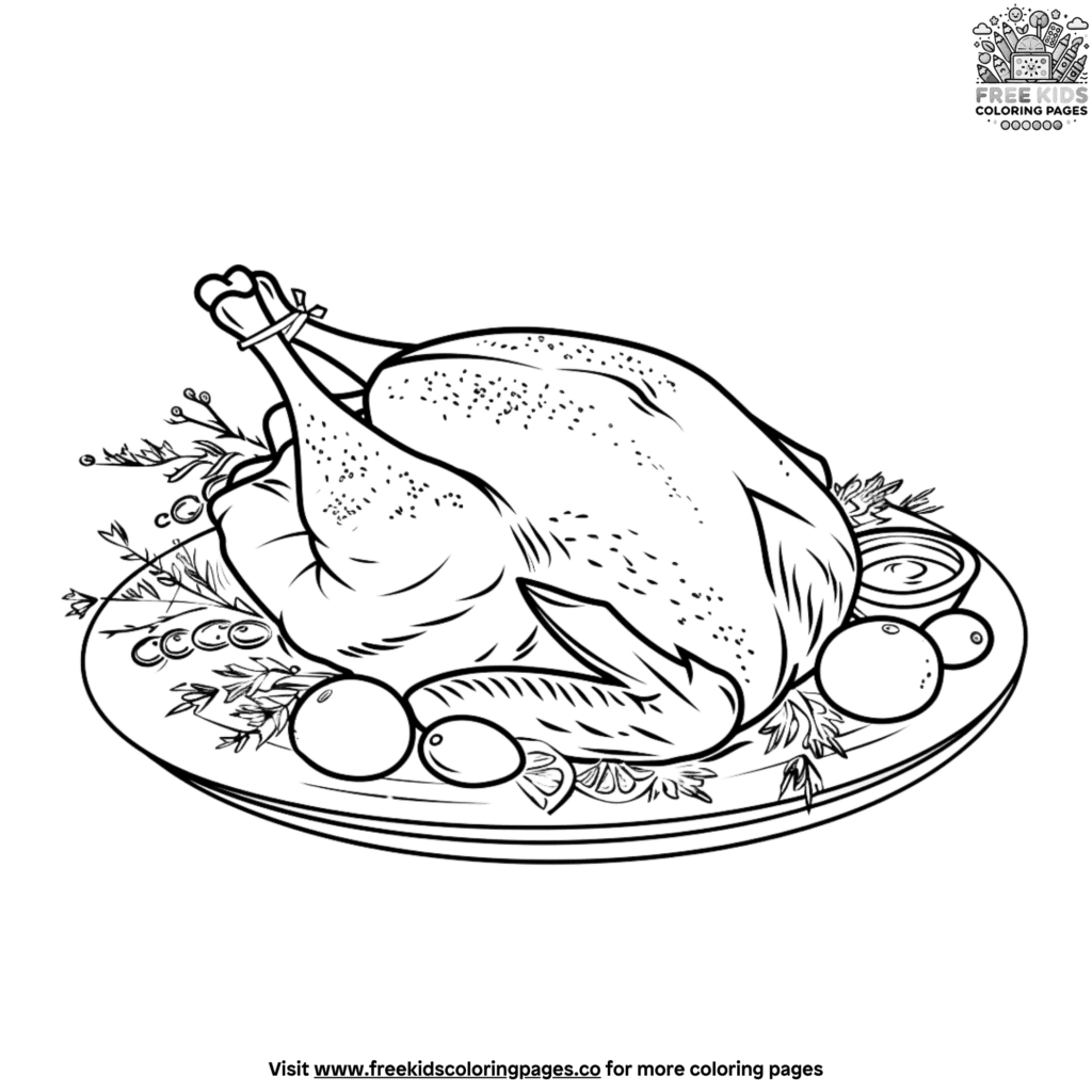 Yummy Thanksgiving Turkey Coloring Pages