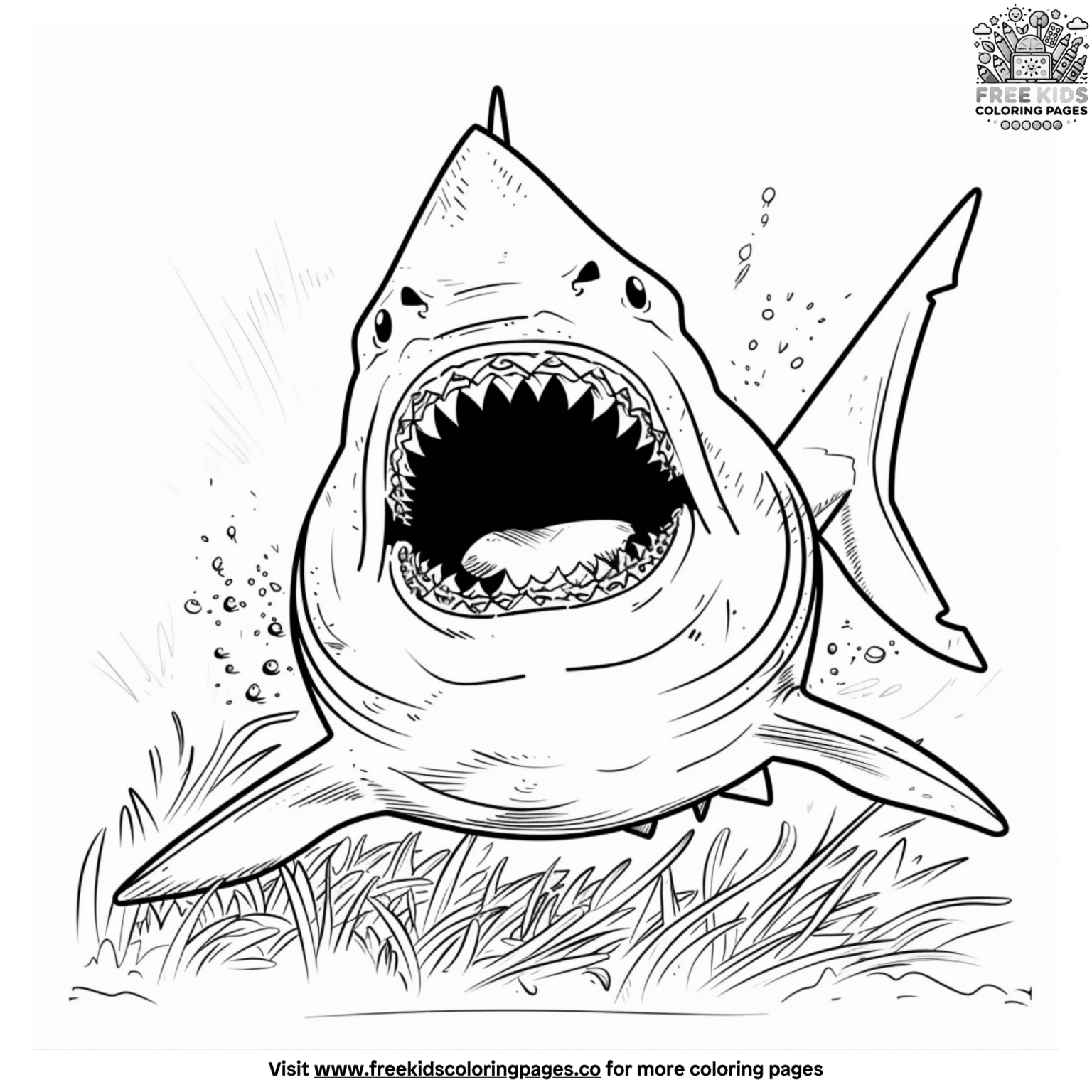 Captivating Scary Shark Coloring Pages For Brave Kids