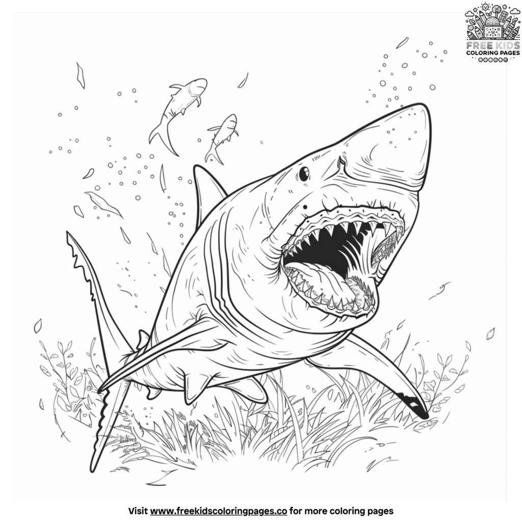 Exciting Scary Shark Coloring Pages For Brave Kids