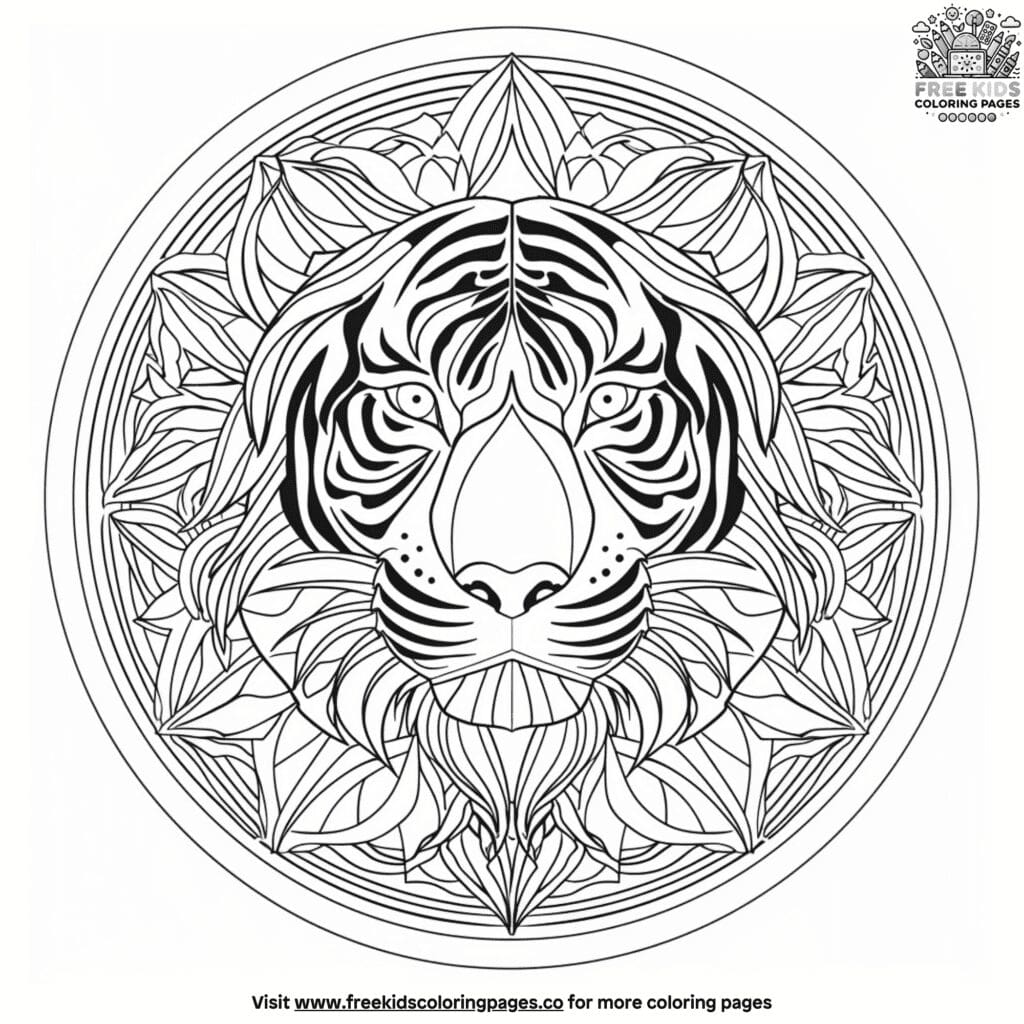 Tiger Mandala Coloring Pages