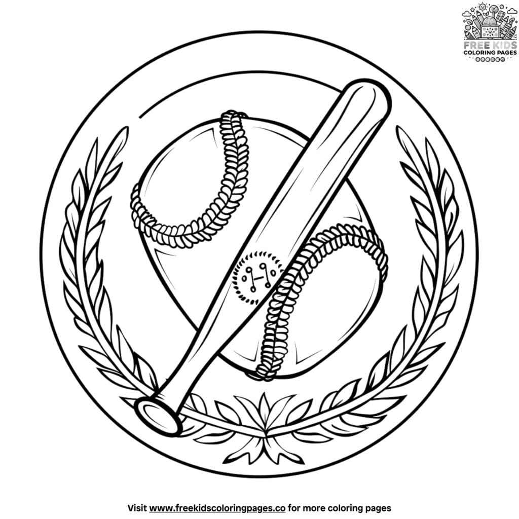 Creative Baseball Logo Coloring Pages