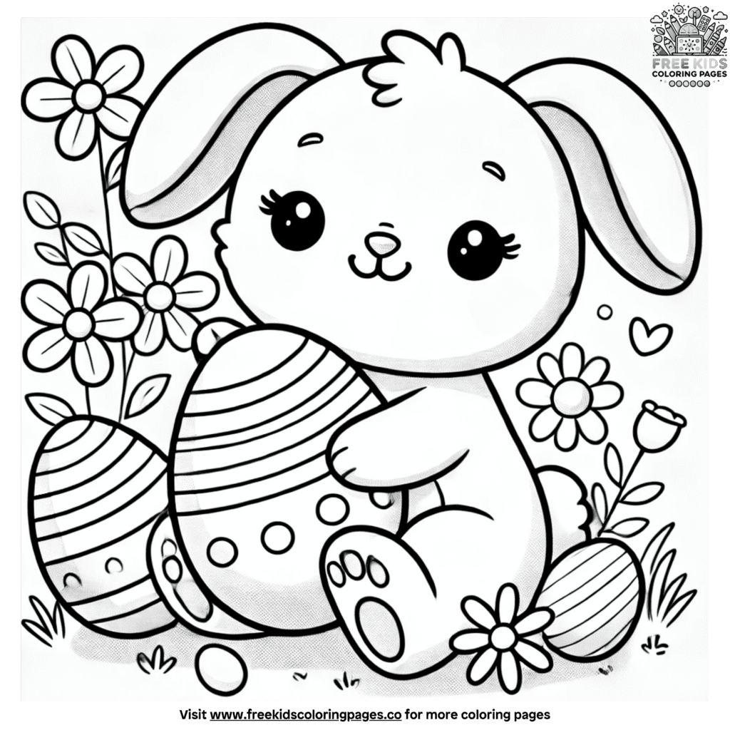 Charming Cute Easter Bunny Coloring Pages
