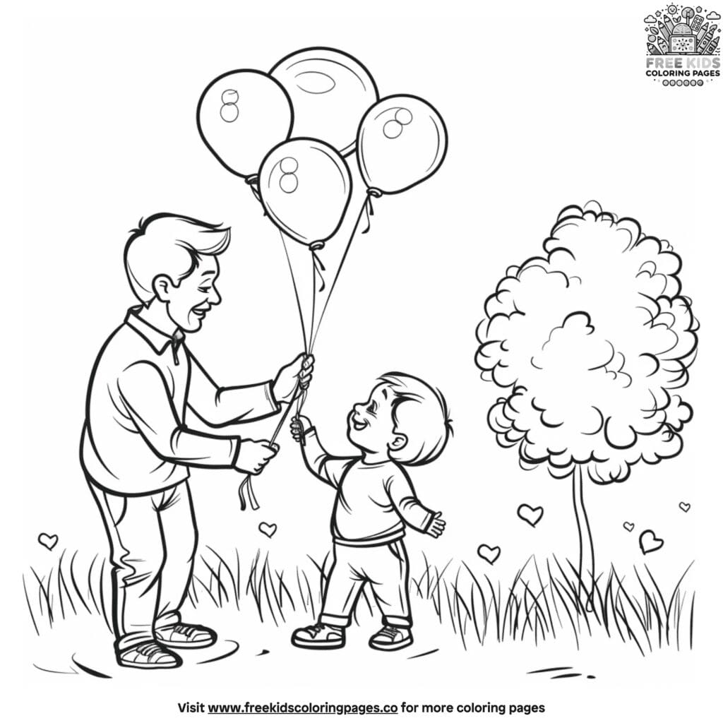 Adorable Cute Father's Day Coloring Page Set