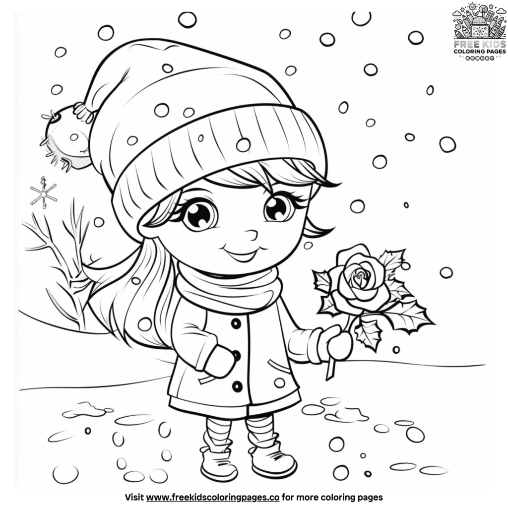 Cute Rose Flower Coloring Pages