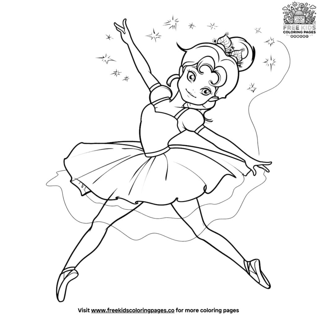 Captivating Dancing Ballerina Coloring Pages