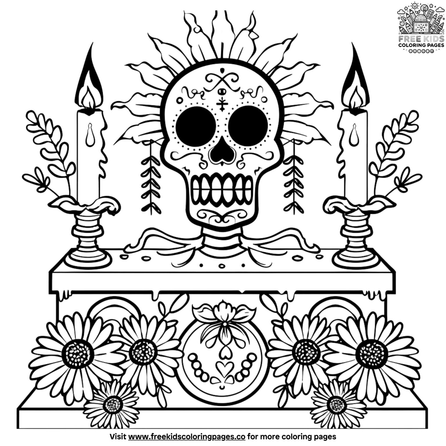 9+ Vibrant Dia De Los Muertos Coloring Pages