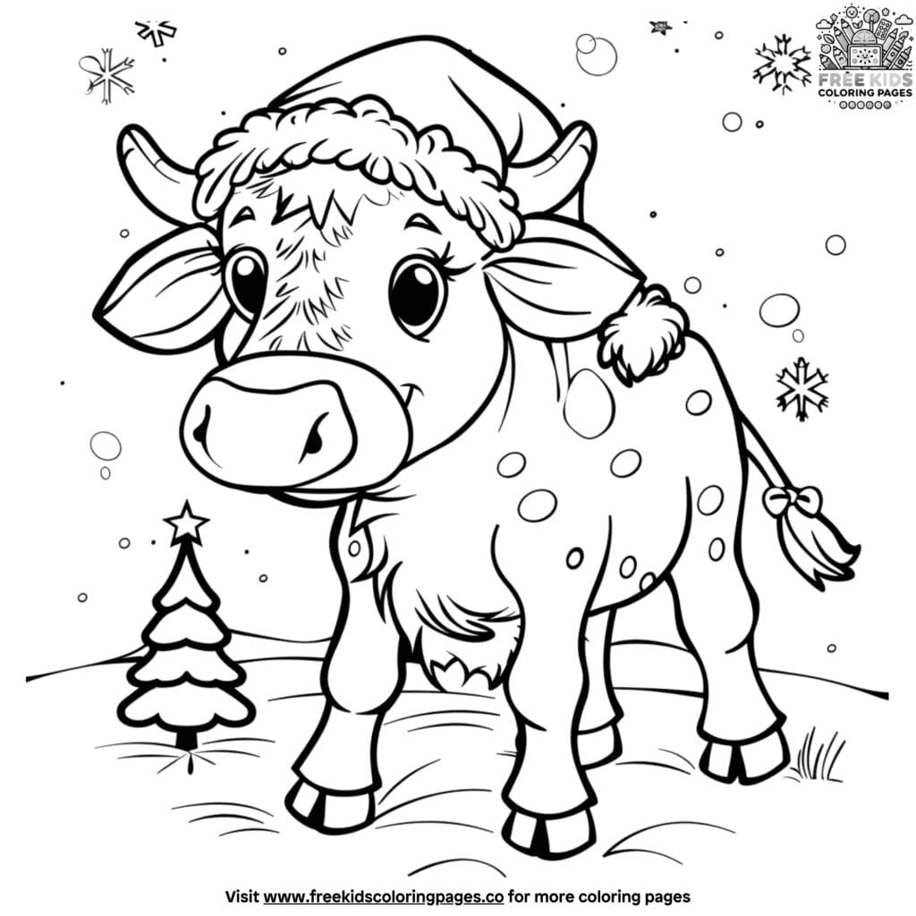 Lovely Christmas Cow Coloring Pages To Celebrate The Holidays