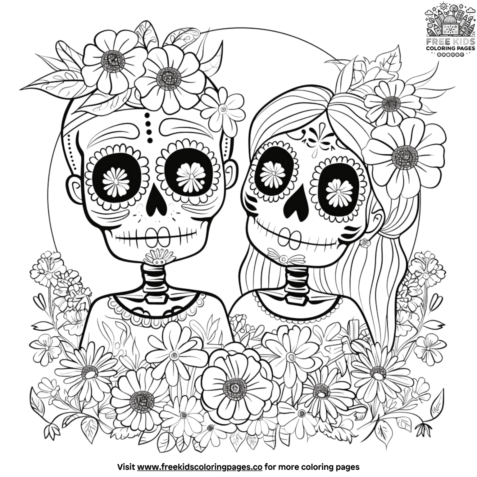 9+ Vibrant Dia De Los Muertos Coloring Pages