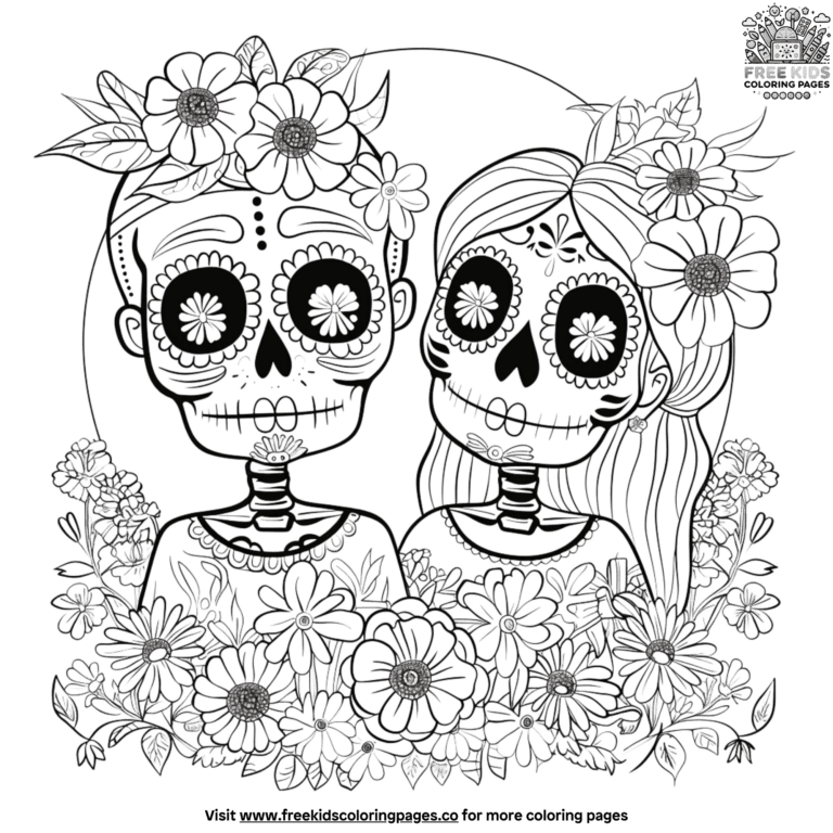 9+ Vibrant Dia De Los Muertos Coloring Pages