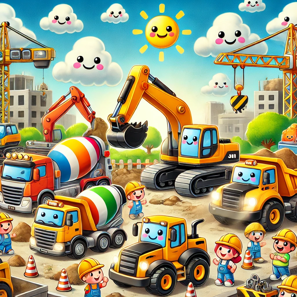 Construction Vehicles - Free Kids Coloring Pages