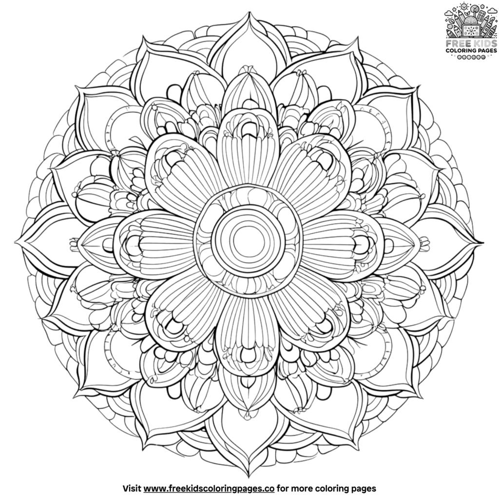 Artistic Mandala Relaxing Coloring Pages