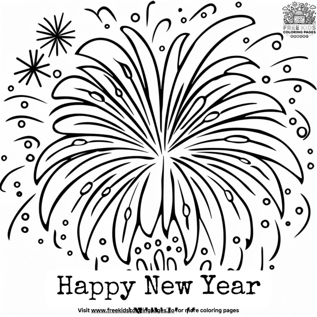 Dazzling Fireworks Coloring Pages