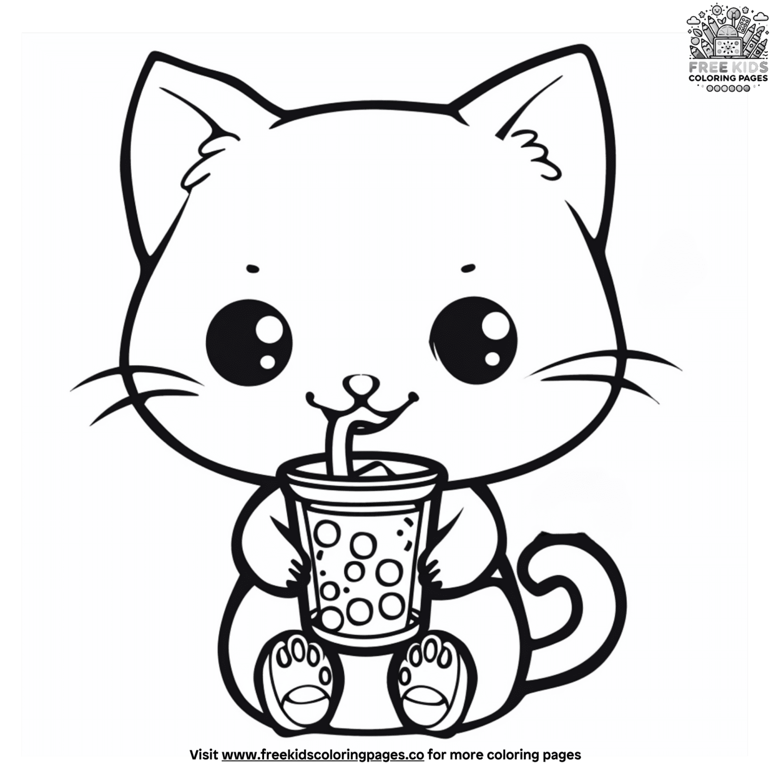 Delightful Stitch Boba Tea Coloring Pages