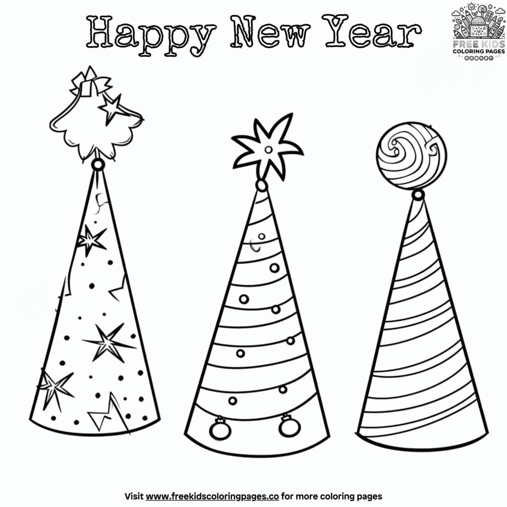 Cheerful New Year's Eve Coloring Pages: Countdown Fun For Kids