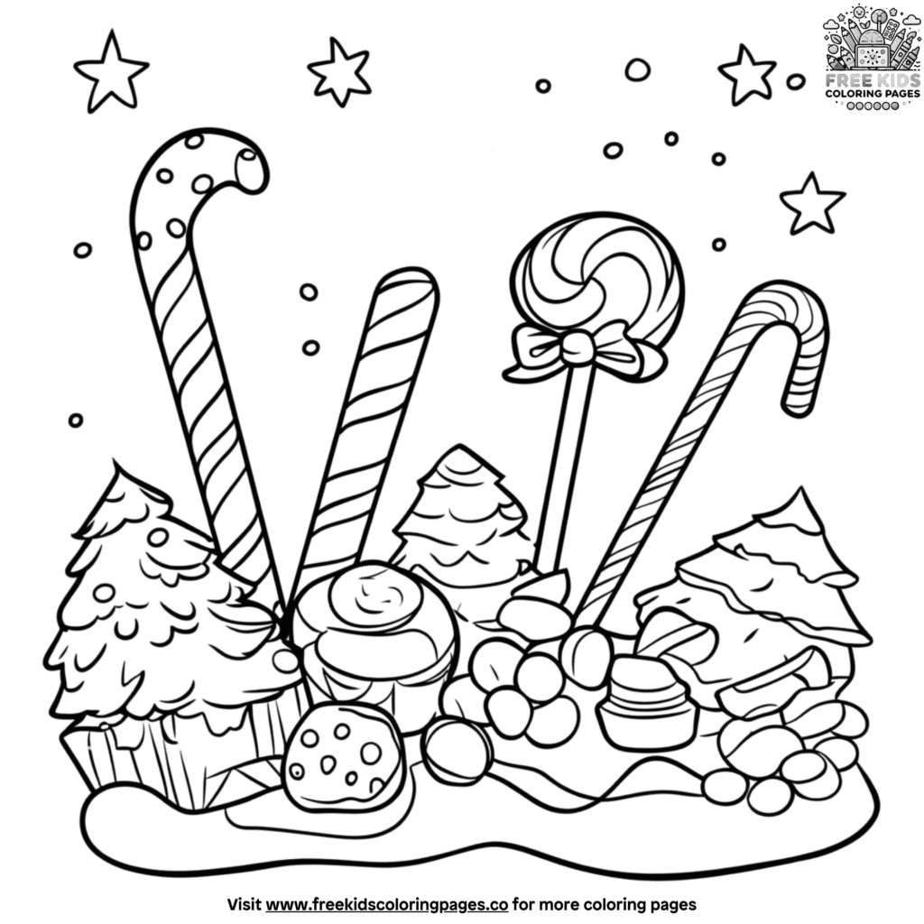 Jolly Holiday Candy Coloring Pages