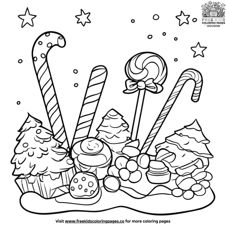 Jolly Holiday Candy Coloring Pages