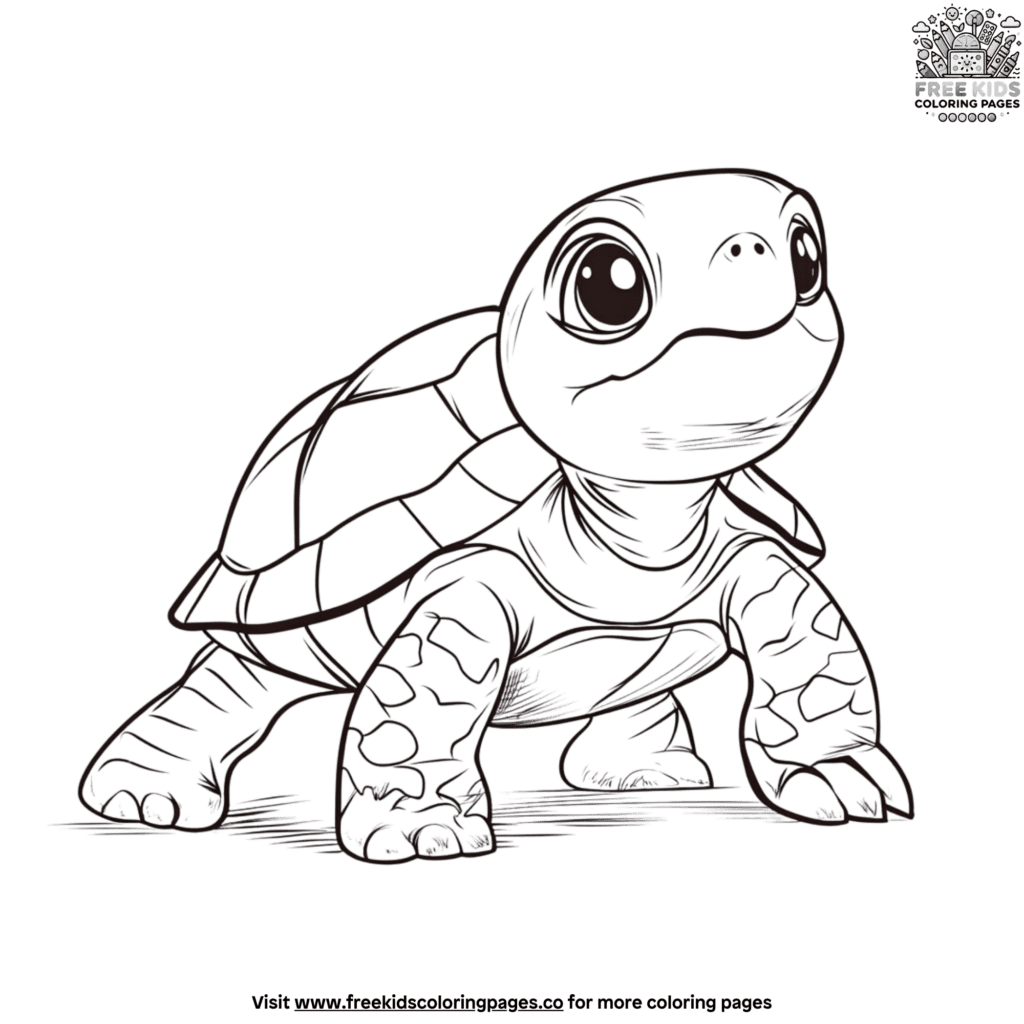 Sweet Baby Turtle Coloring Pages For Little Artists