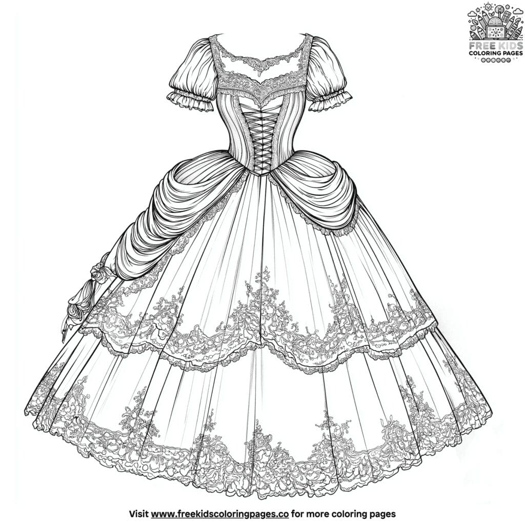 Modern Ball Gown Coloring Pages