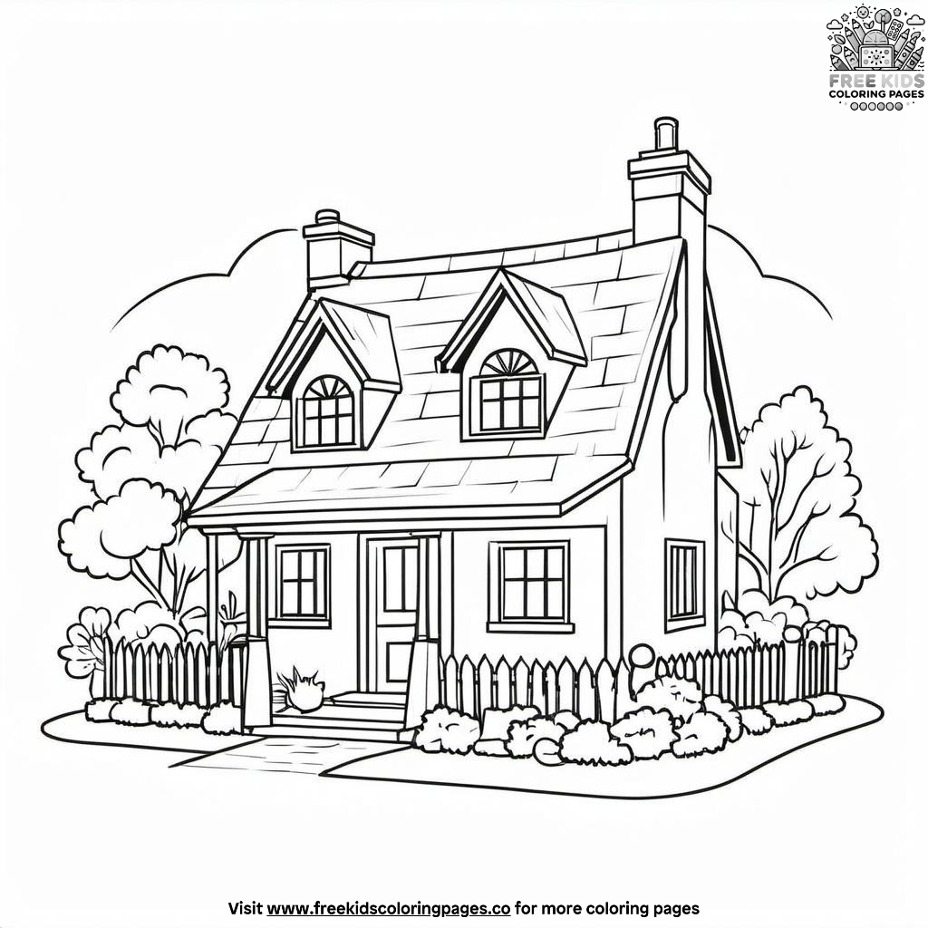 Country Cottage Coloring Pages